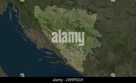 Bosnia and Herzegovina highlighted on a high resolution satellite map ...