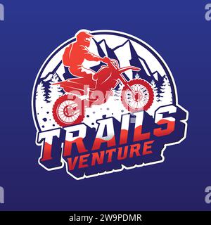 Moto Cross Trails Adventure Mascot Logo Design Stock Vector Image & Art ...
