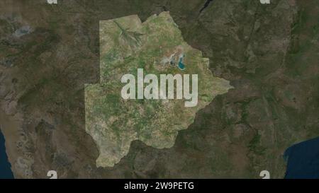 Botswana highlighted on a high resolution satellite map map with the ...