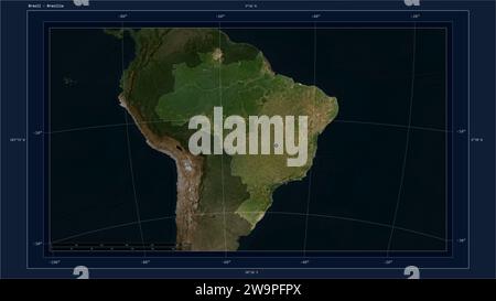 Brazil highlighted on a low resolution satellite map Stock Photo - Alamy