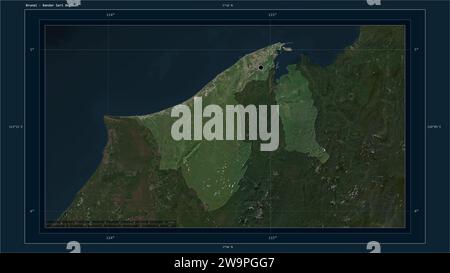 Brunei highlighted on a high resolution satellite map Stock Photo - Alamy