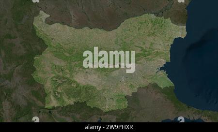 Bulgaria highlighted on a high resolution satellite map map with the ...