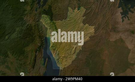 Burundi highlighted on a low resolution satellite map map with the ...