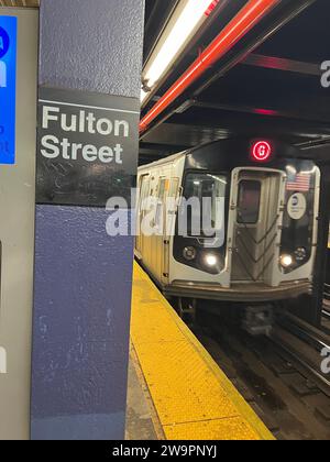 Fulton Street Underground Station in New York City is a major transit ...