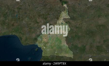 Cameroun highlighted on a high resolution satellite map map with the ...
