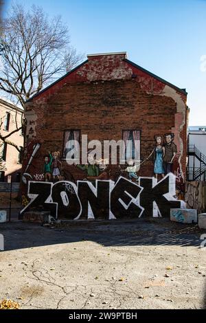 Zonek mural in downtown Montreal, Quebec, Canada Stock Photo - Alamy