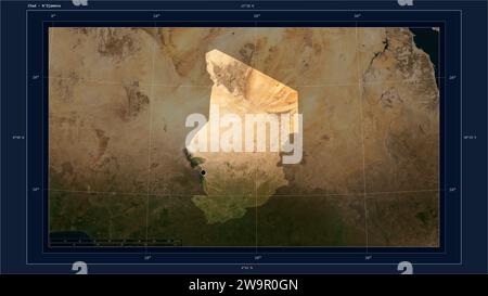 Chad highlighted on a low resolution satellite map Stock Photo - Alamy