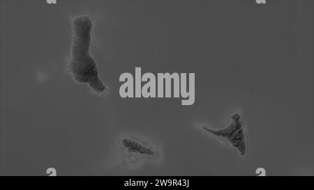 Comoros highlighted on a Grayscale elevation map with lakes and rivers ...