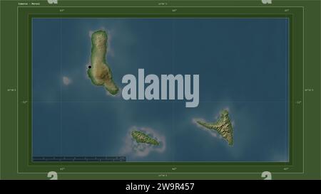 Comoros highlighted on a Pale colored elevation map with lakes and rivers Stock Photo - Alamy