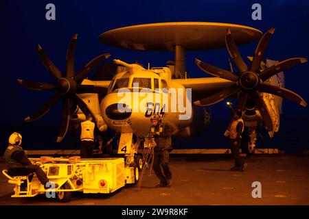 An E-2D Hawkeye, attached to the "Bear Aces" of Airborne Command and ...