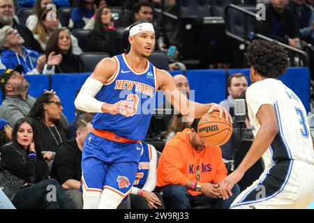 New York Knicks guard Josh Hart sits on the bench during pre-game warm ...