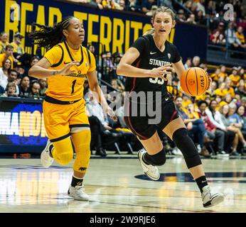 Stanford guard Hannah Jump (33) watches her shot during an NCAA college ...