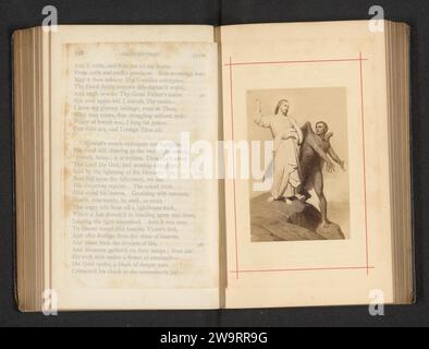 Photo production of a print, representing Satan lying next to a demon ...