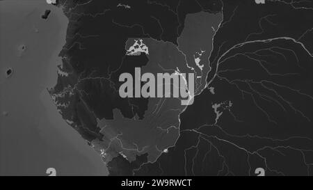 Republic of the Congo highlighted on a Grayscale elevation map with ...