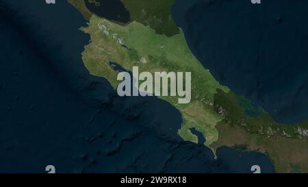 Costa Rica highlighted on a high resolution satellite map map with the ...
