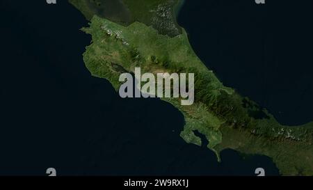 Costa Rica highlighted on a low resolution satellite map map with the ...