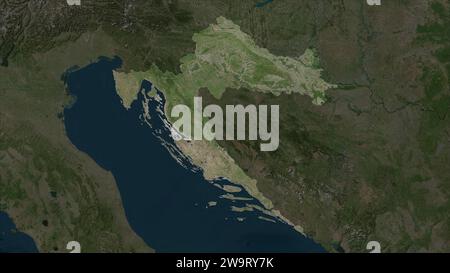 Croatia highlighted on a high resolution satellite map map with the ...