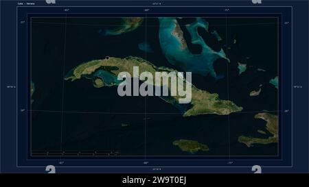 Cuba highlighted on a low resolution satellite map Stock Photo - Alamy
