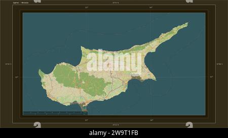 Cyprus highlighted on a topographic, OSM Humanitarian style map Stock ...