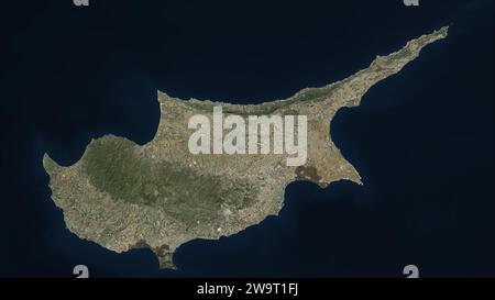 Cyprus highlighted on a low resolution satellite map map with the ...