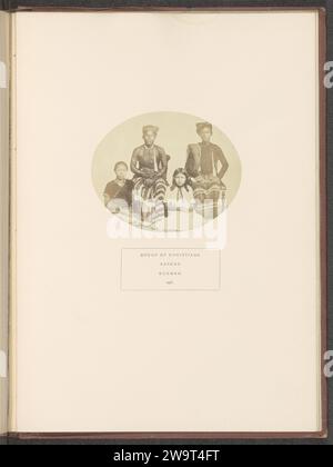 Portrait of four unknown people from Wuddur origin in Berar, 1862 ...