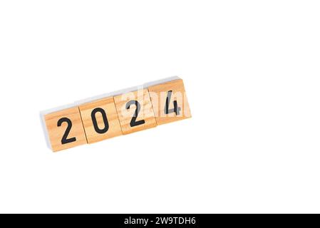 The year 2024 on wooden letters Stock Photo - Alamy