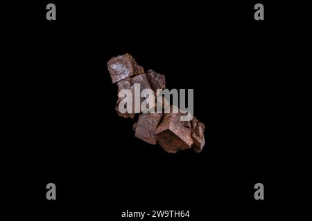 Limonite pseudomorph after Pyrite isolated on white blackground. macro ...