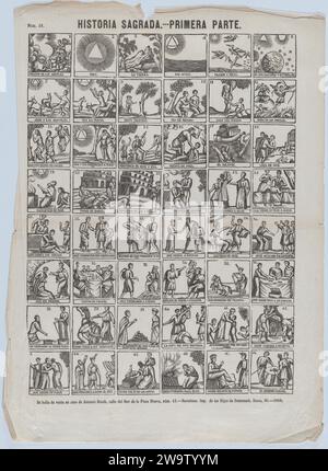 Broadside with 48 scenes illustrating passages of holy scripture (Part ...