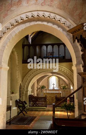 Compton Church, Surrey, England, UK: site of a Saxon hermit's cell with ...