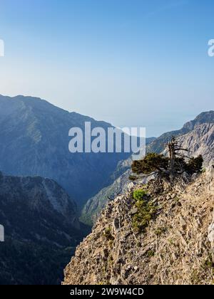 Samaria Gorge, elevated view, Chania Region, Crete, Greek Islands ...