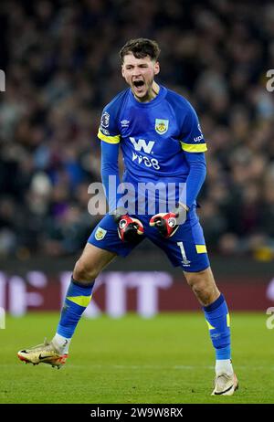 Burnley goalkeeper James Trafford (1) celebrates their sides goal ...