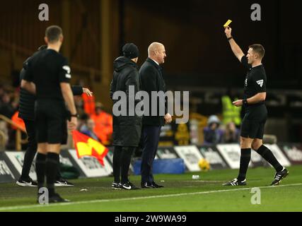 Referee Thomas Bramall shows Wolverhampton Wanderers' Toti Gomes a red ...
