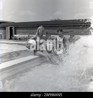 July 1964. An outdoor Swimming Pool attached to a Hotel or Motel, in ...