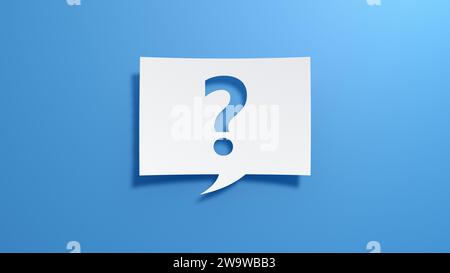 Cut out paper with white question mark symbol on light green background ...