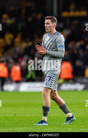 James Garner of Everton applauds the fans after the game during the ...