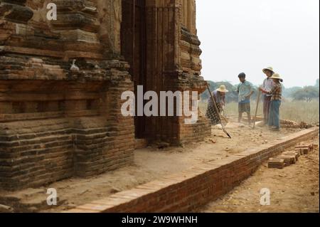 Temple being restored in Bagan, Myanmar, Burma Stock Photo - Alamy