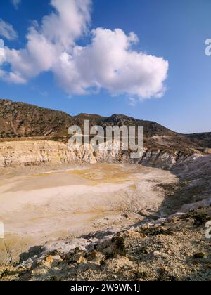 Stefanos Volcano Crater, elevated view, Nisyros Island, Dodecanese ...