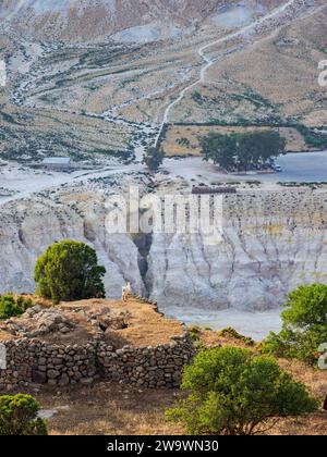 Stefanos Volcano Crater, elevated view, Nisyros Island, Dodecanese ...