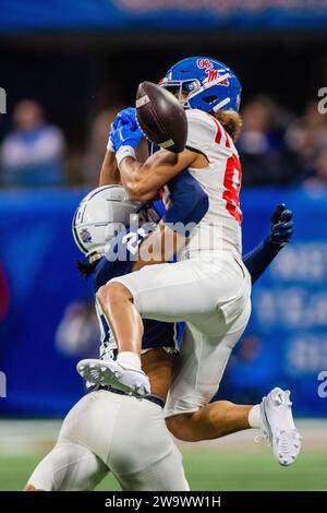 Mississippi wide receiver Cayden Lee (83) runs after a catch during the ...