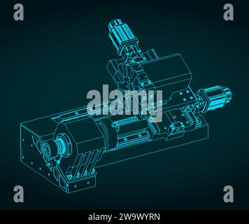 Stylized vector illustration of CNC milling machine Stock Vector Image & Art - Alamy