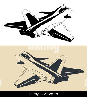 Stylized drawing of a modern military jet Eurofighter Typhoon Stock ...
