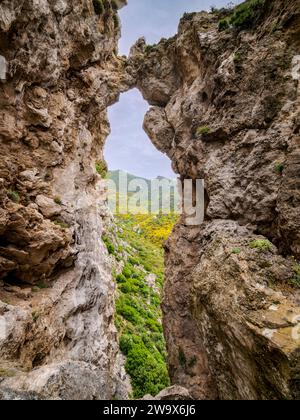 Landscape seen from The Real Cave of Pythagoras, Mount Kerkis, Samos ...