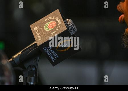 The College Football Playoff (CFP) Semifinal logo on the field at the ...
