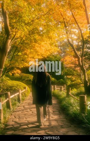 Model Posing in a Japanese Tea Garden Stock Photo - Alamy