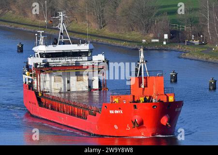 General Cargo Ship RIX ONYX transiting the Kiel canal, Germay Stock ...