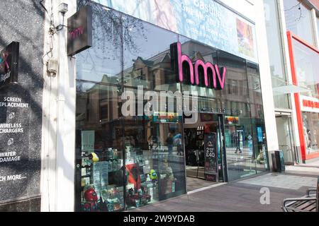 HMV Store, Queen Street, Cardiff, Wales Stock Photo - Alamy