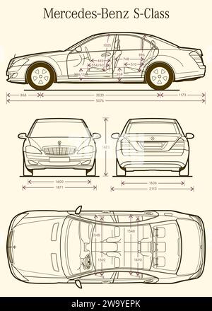 Mercedes G 2005 car blueprint Stock Vector Image & Art - Alamy