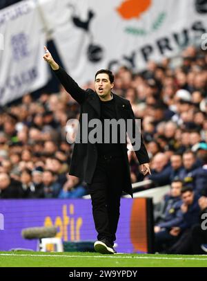 Bournemouth manager Andoni Iraola gestures on the touchline during the ...