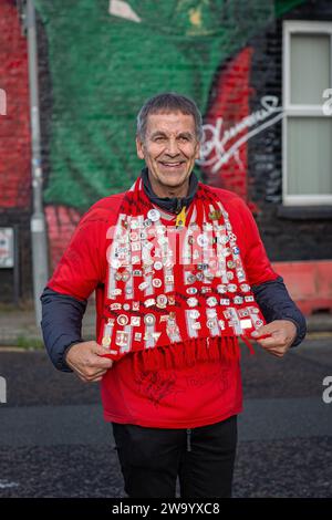 Liverpool FC supporter from Norway with scarf Stock Photo - Alamy