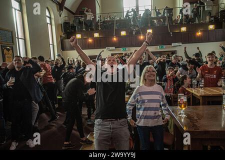 Liverpool supporters shouting and jeeringat the Church - A pub near ...